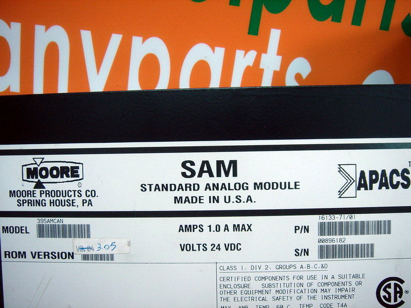 SIEMENS MOORE SAM STANDARD ANALOG MODULE APACS MODEL: 39SAMCAN PN: 16133-71/01 - 裕益科技自動化設備可程式編碼器 ...